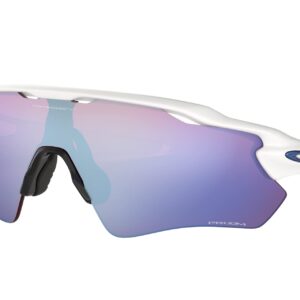 Oakley Men's OO9208 Radar EV Path Rectangular Sunglasses, Polished White/Prizm Snow Sapphire Iridium, 38 mm