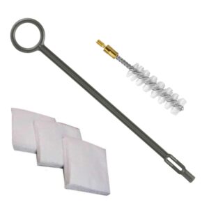 oem gun cleaning rod for glock with nylon brush and 40 cotton patches for .357, .38, .40, .45, 9mm