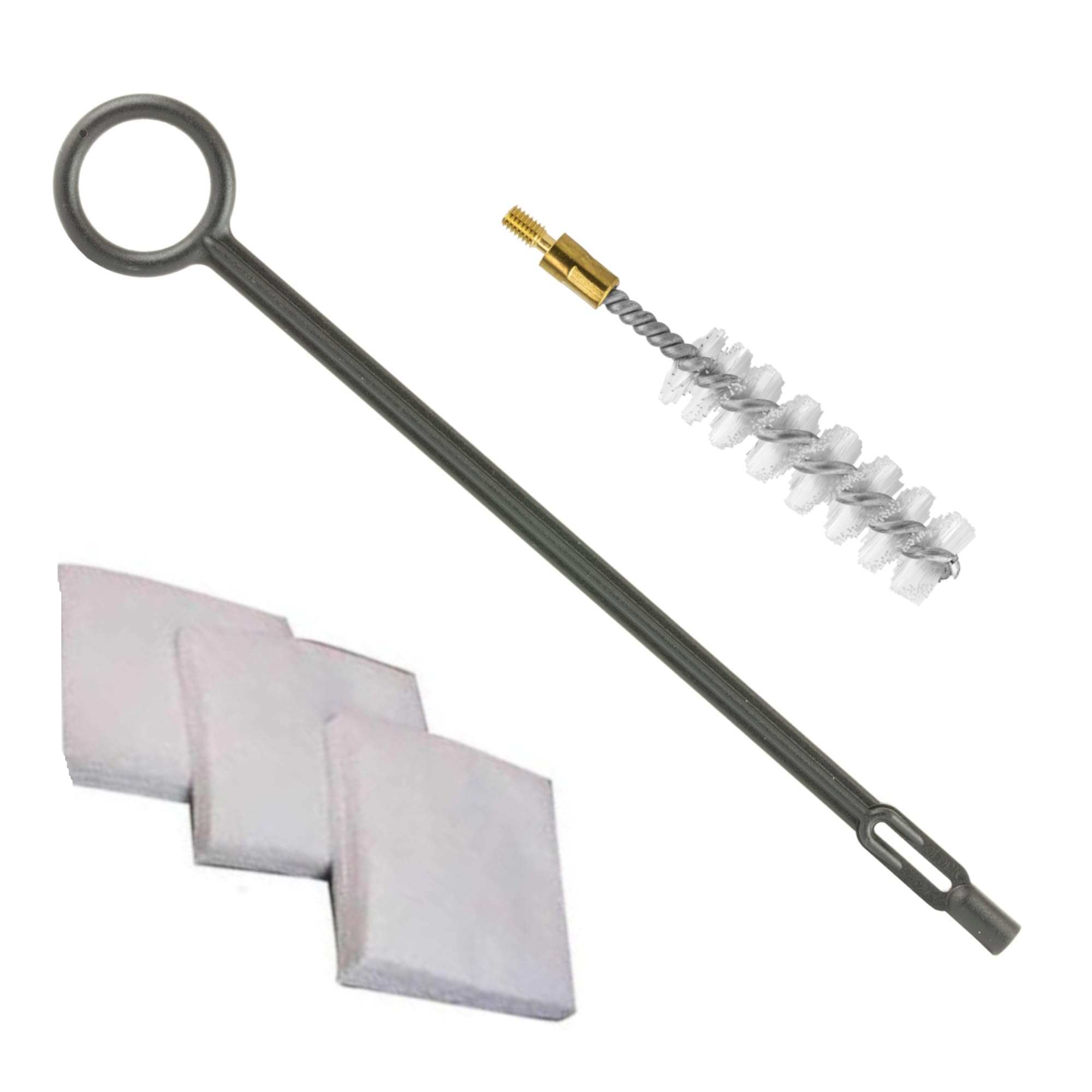 OEM Gun Cleaning Rod for Glock with Nylon Brush and 40 Cotton Patches for .357, .38, .40, .45, 9mm