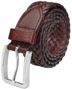 falari men's braided belt 100% genuine leather brown 34-36 9007-rbn-m