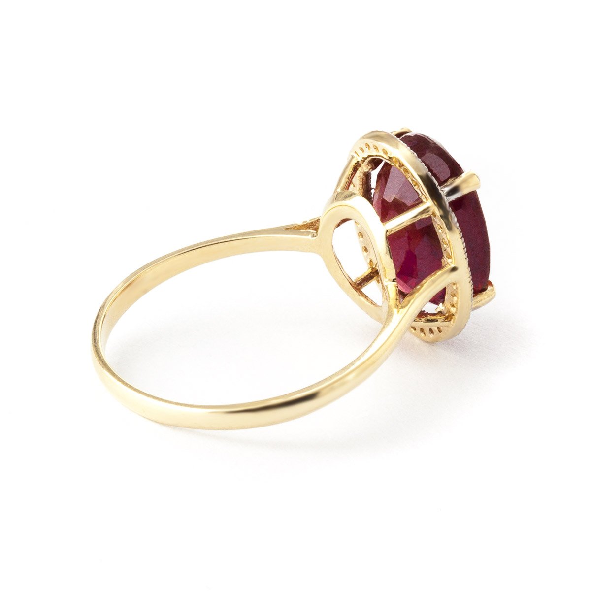 Galaxy Gold GG 7.93 ct 14k Solid Gold Ring Oval-Shaped Ruby Diamonds - Size 5