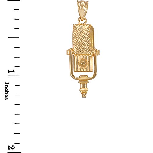 Recording Microphone Music Studio Pendant 10k Yellow Gold