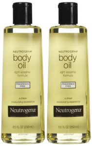 neutrogena body oil, fragrance free, 8.5 fl oz (pack of 2)