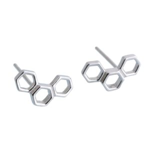 helen de lete lovely honeycomb sterling silver stud earrings