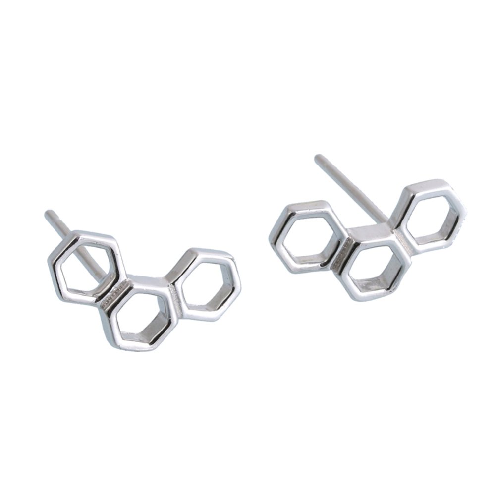 Helen de Lete Lovely Honeycomb Sterling Silver Stud Earrings