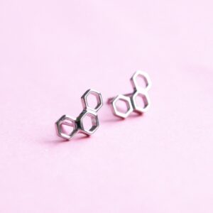 Helen de Lete Lovely Honeycomb Sterling Silver Stud Earrings