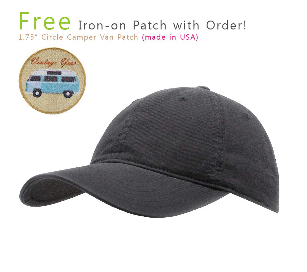 Classic Washed Cotton Twill Low Profile Adjustable Baseball Cap (Charcoal Gray B)