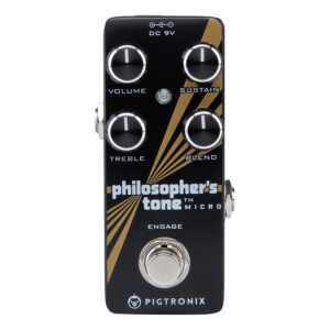 pigtronix guitar compression effects pedal, black (ptm)