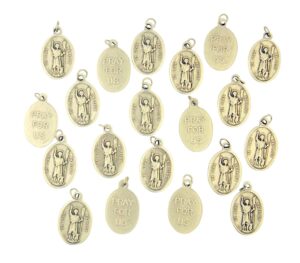 catholic saints silver tone saint st john the baptist pray for us medal, 1 inch, set of 20