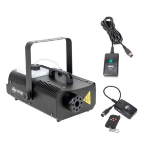 american dj vf1300 1300 watt portable fog machine with remote control for special effects, nightclubs, bars, parties, and weddings, 2.3 liters