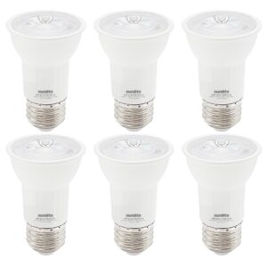 sunlite led par16 long neck recessed spotlight bulb, 7 watt, (75w halogen replacement), 500 lumens, medium (e26) base, dimmable, etl listed, 2700k soft white, 6 pack