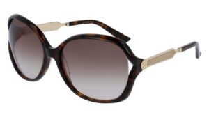 gucci women's oval sunglasses - havana/brown, 60-16-130