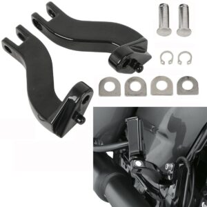 xfmt motorcycle black 10mm rear passenger footpeg mount kits for harley touring road king street glide road glide electra glide ultra classic '93-later