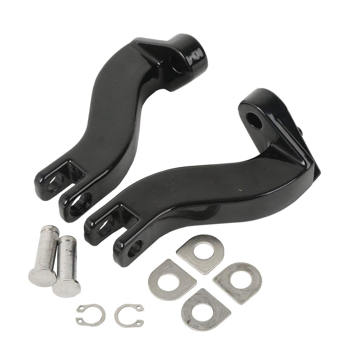 XFMT Motorcycle Black 10mm Rear Passenger Footpeg Mount Kits For Harley Touring Road King Street Glide Road Glide Electra Glide Ultra Classic '93-Later