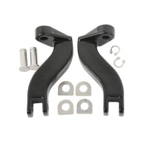 XFMT Motorcycle Black 10mm Rear Passenger Footpeg Mount Kits For Harley Touring Road King Street Glide Road Glide Electra Glide Ultra Classic '93-Later