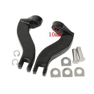 XFMT Motorcycle Black 10mm Rear Passenger Footpeg Mount Kits For Harley Touring Road King Street Glide Road Glide Electra Glide Ultra Classic '93-Later