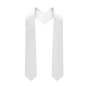 lescapsgown adult plain graduation stole 60" long white