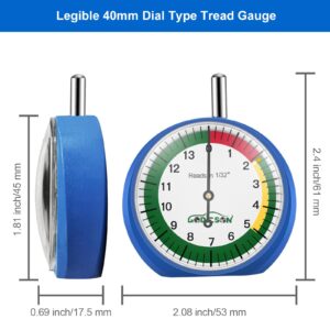 GODESON Dial Type Tire Tread Depth Gauge 88703 Professional for Motorcycle, car,Truck and Bus