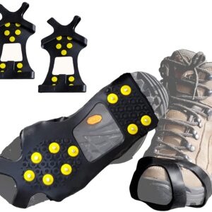 Limm Ice Snow Traction Cleats - Large Lightweight Crampon Cleats for Walking on Snow & Ice - Portable Anti Slip Grippers Fasten Quickly & Easily Over Shoes, Boots and Other Footwear