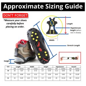 Limm Ice Snow Traction Cleats - Large Lightweight Crampon Cleats for Walking on Snow & Ice - Portable Anti Slip Grippers Fasten Quickly & Easily Over Shoes, Boots and Other Footwear