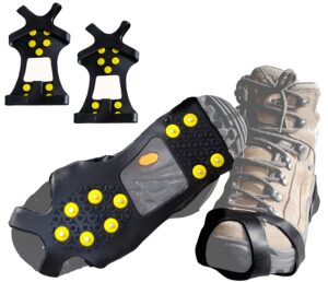 limm ice snow traction cleats - xlarge lightweight crampon cleats for walking on snow & ice - portable anti slip grippers fasten quickly & easily over shoes, boots and other footwear