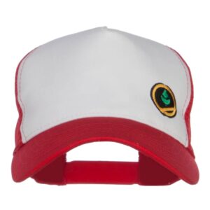 trainer red poke monster embroidered mesh cap - white red osfm