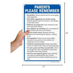 SmartSign “Parents Please Remember” Playground Rules Sign | 12" x 18" Aluminum