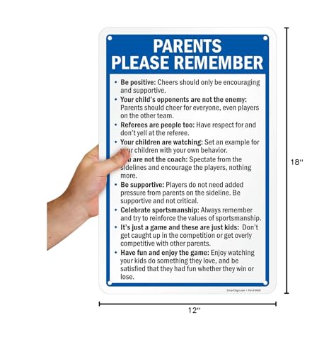 SmartSign “Parents Please Remember” Playground Rules Sign | 12" x 18" Aluminum