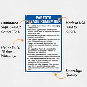 SmartSign “Parents Please Remember” Playground Rules Sign | 12" x 18" Aluminum