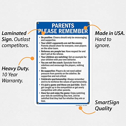 SmartSign “Parents Please Remember” Playground Rules Sign | 12" x 18" Aluminum