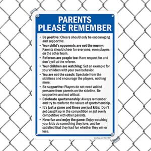 SmartSign “Parents Please Remember” Playground Rules Sign | 12" x 18" Aluminum