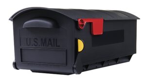 gibraltar mailboxes patriot large capacity rust-proof plastic black, post-mount mailbox, gmb515b01