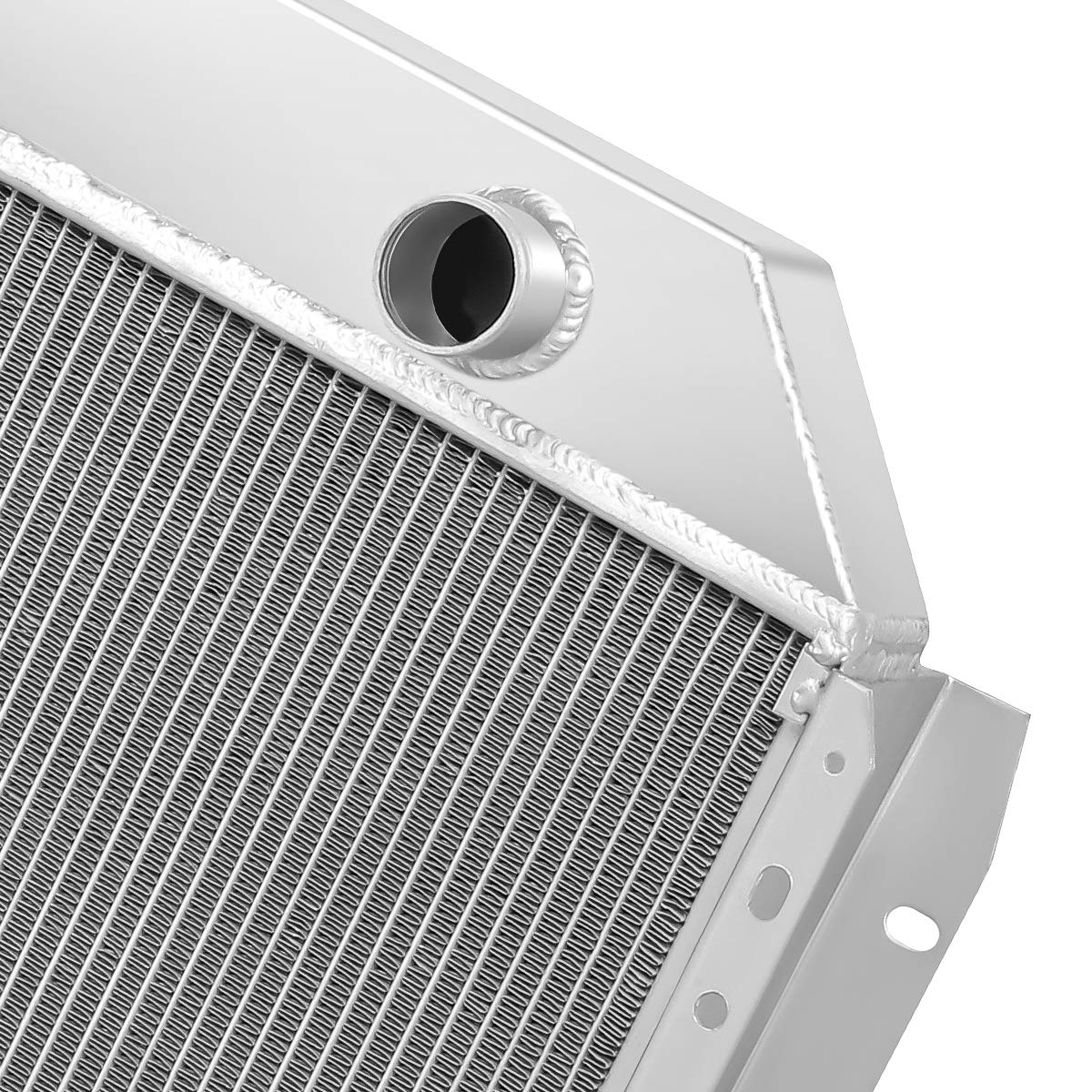 DNA Motoring RA-F10068-2 2-Row Full Aluminum Radiator Compatible with 68-79 F-100/F-150/F-250, 78-79 Bronco,26"H x 18.75"W x 1.75"D,1.75"Inlet/2"Outlet