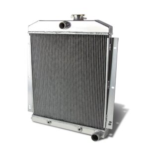 dna motoring ra-chevyt47-3 3-row full aluminum radiator compatible with 47-54 pickup/suburban l6 models,19.75" x 20.75" x 2.25",1.50"inlet/1.75"outlet