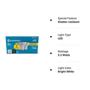 Ecosmart 50W Bright White MR16 GU10 LED Light Bulb (3-Pack) 1001654142 - New