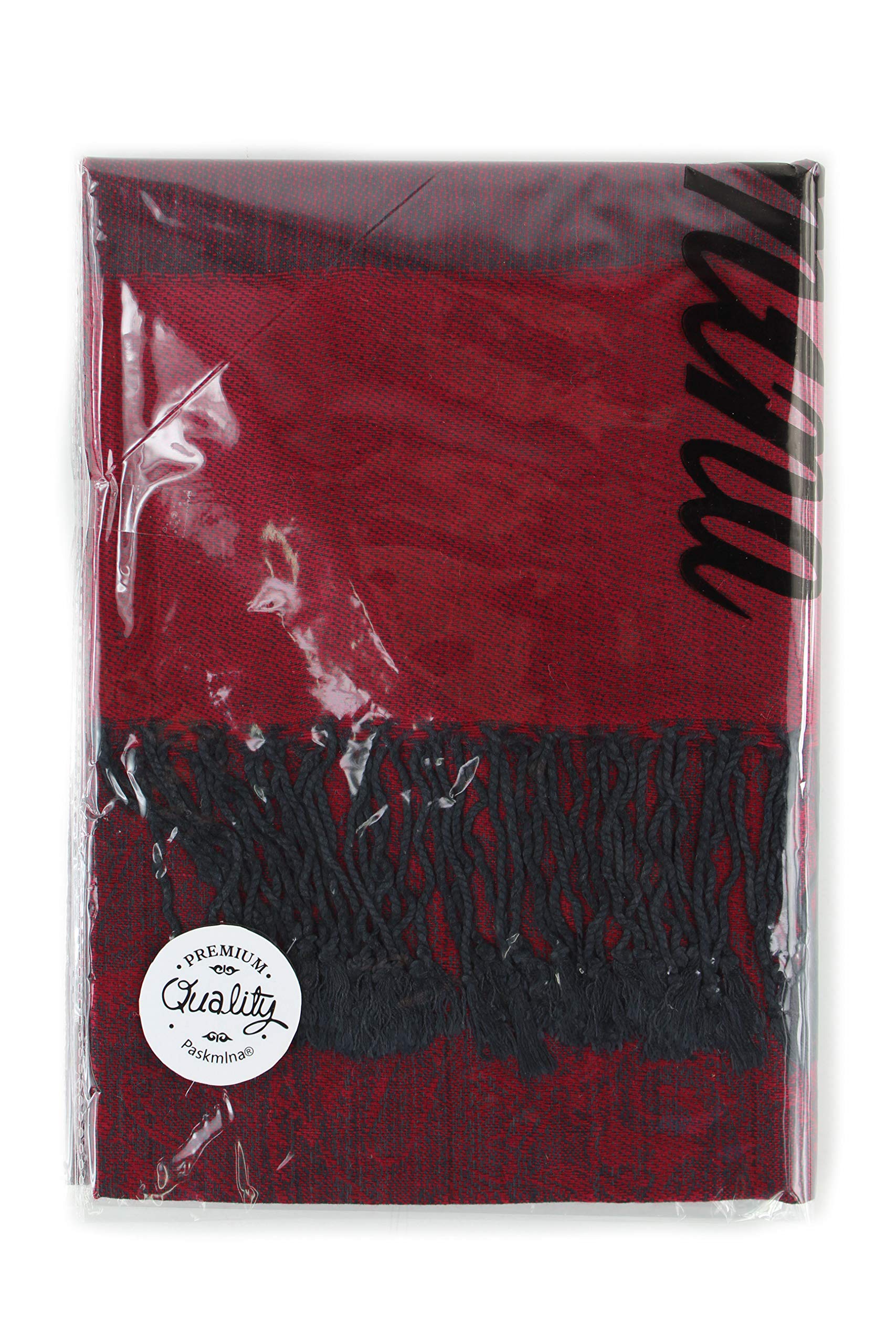 Paskmlna Paisley Jacquard Pashmina Shawl Wrap Scarf Stole,Burgundy-black018-09,Large