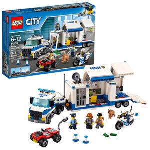 lego city police mobile command center truck 60139 building toy, action cop motorbike and atv play set for boys and girls aged 6 to 12 (374 pieces)