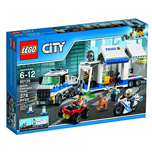 LEGO City Police Mobile Command Center Truck 60139 Building Toy, Action Cop Motorbike and ATV Play Set for Boys and Girls Aged 6 to 12 (374 Pieces)