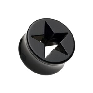 hollow star double flared wildklass ear gauge plug (sold as pairs)