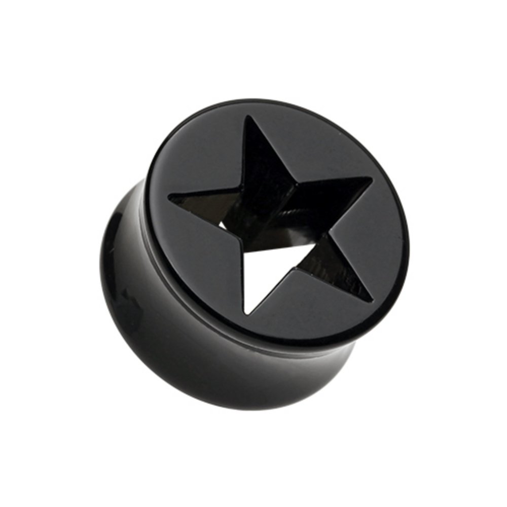 Hollow Star Double Flared WildKlass Ear Gauge Plug (Sold as Pairs)