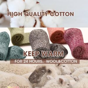 Pack of 5 Womens Thick Knit Warm Casual Wool Crew Winter Socks, Mixed Colors 1- 5 Pack,one size(fits shoe size 5-10)