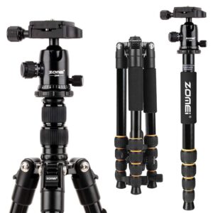 zomei aluminum portable tripod with ball head heavy duty lightweight professional compact travel for nikon canon sony all dslr and digital camera