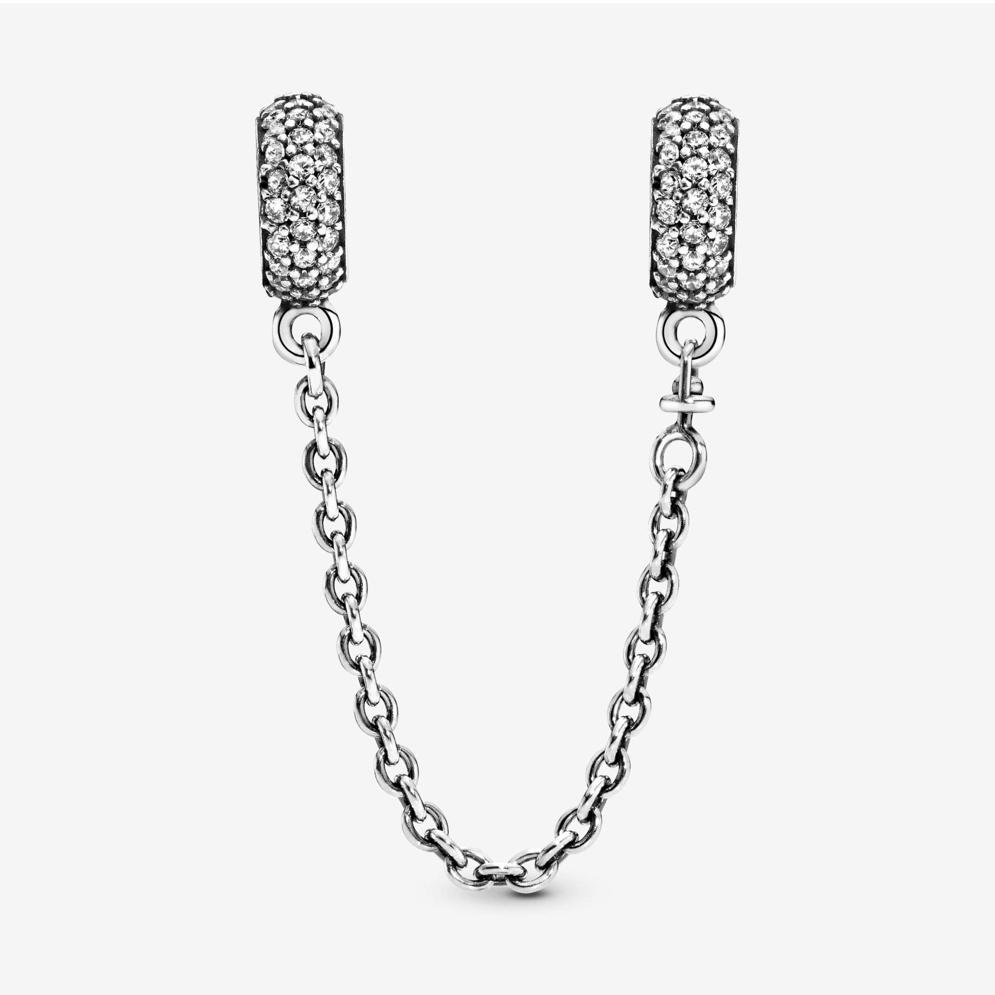 Pandora Sparkling Pavé Safety Chain Charm Bracelet Charm Moments Bracelets - Stunning Women's Jewelry - Gift for Women - Made with Sterling Silver & Cubic Zirconia