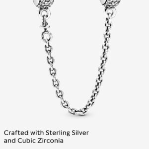 Pandora Sparkling Pavé Safety Chain Charm Bracelet Charm Moments Bracelets - Stunning Women's Jewelry - Gift for Women - Made with Sterling Silver & Cubic Zirconia