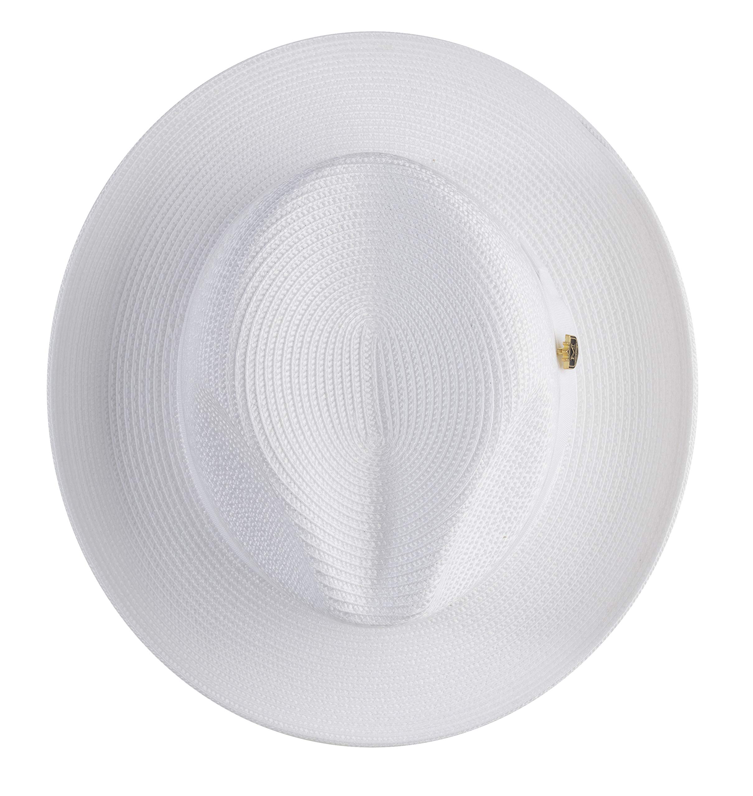 MONTIQUE Men's Pinch Front Fedora Hat - Classic White Dress Hat for Men, Stylish Wide Brim Fedora, Perfect for Formal Events, Weddings, Church, and Everyday Wear, Comfortable