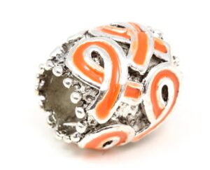 awareness products warehouse orange multi ribbon bracelet charm fits pandora style bracelets