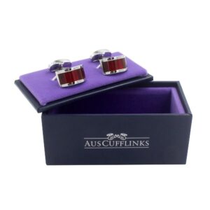 AUSCUFFLINKS Ruby Stone Red Cufflinks | Wedding Anniversary | Cuff Links Gift for Men | 40th Ruby Anniversary Husband Present