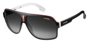 carrera men's ca1001/s pilot sunglasses, black white/dark gray gradient, 62 mm