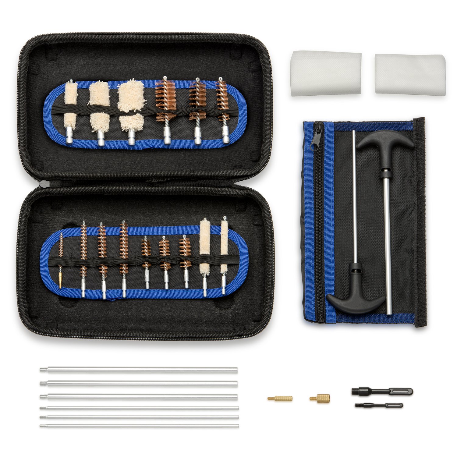 HILTEX 61087 Universal Hand Gun Cleaning Kit, 103 Piece, Storage Case, Maintenance Brushes & Mops to Clean Rifle Parts, Rods, Pistol Parts, & Shotgun Parts in Most Firearms, 9mm Handguns & 22 Rifles