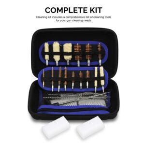 HILTEX 61087 Universal Hand Gun Cleaning Kit, 103 Piece, Storage Case, Maintenance Brushes & Mops to Clean Rifle Parts, Rods, Pistol Parts, & Shotgun Parts in Most Firearms, 9mm Handguns & 22 Rifles